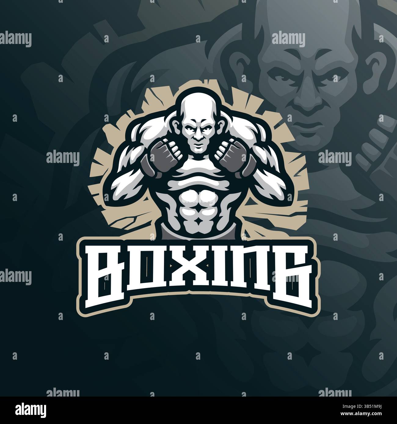Boxing mascot logo design vector with modern illustration concept style ...