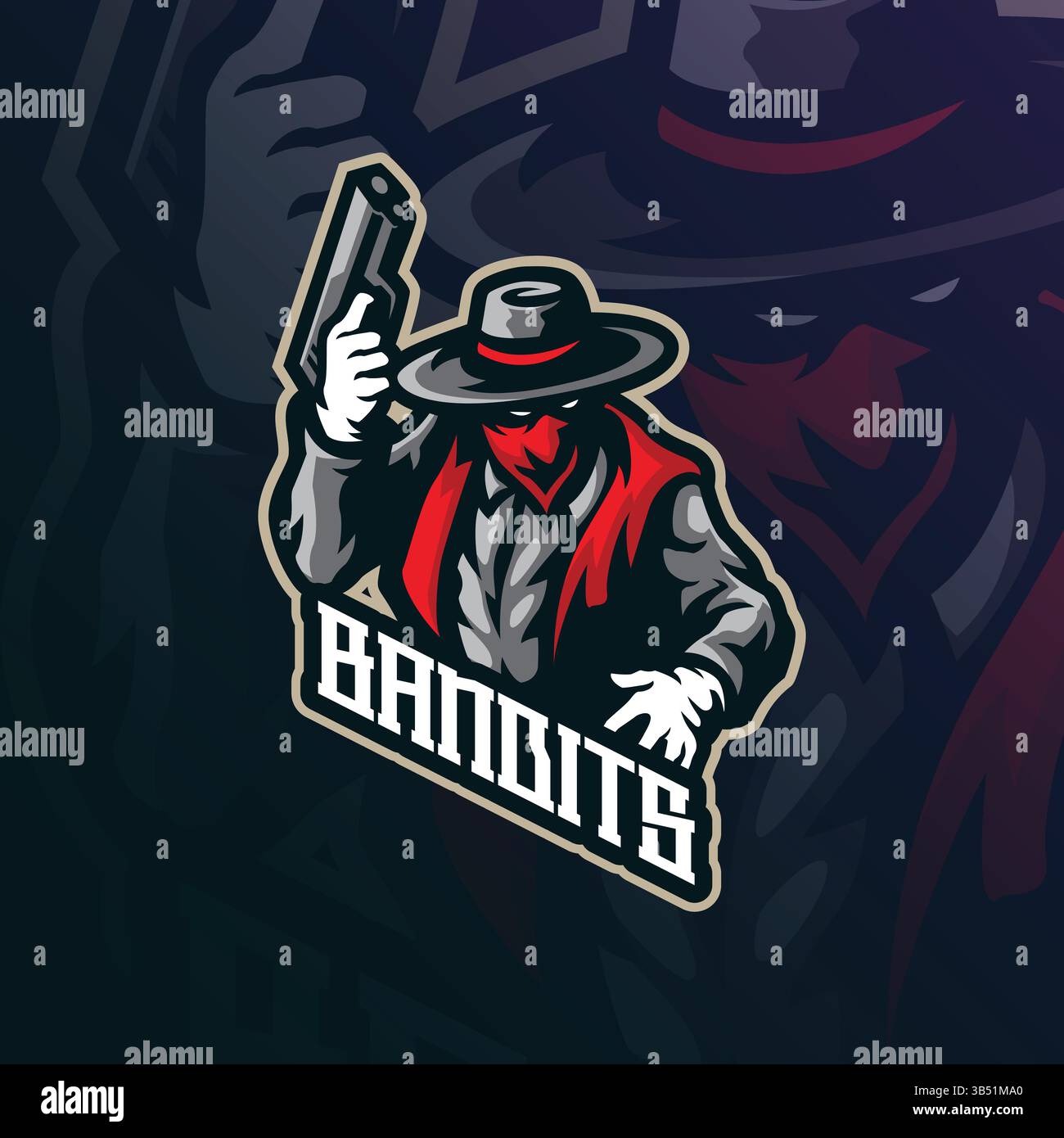 Bandits mascot logo design vector with modern illustration concept ...