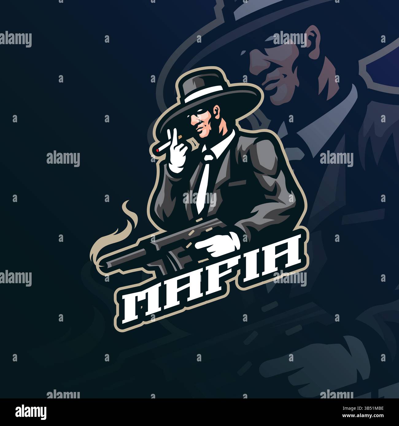 Mafia mascot logo design vector with modern illustration concept style ...