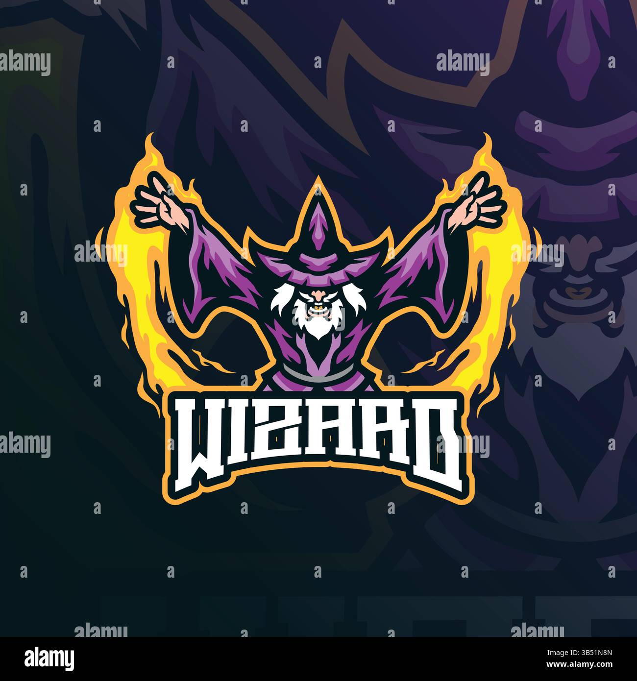 Wizard mascot logo design vector with modern illustration concept style ...
