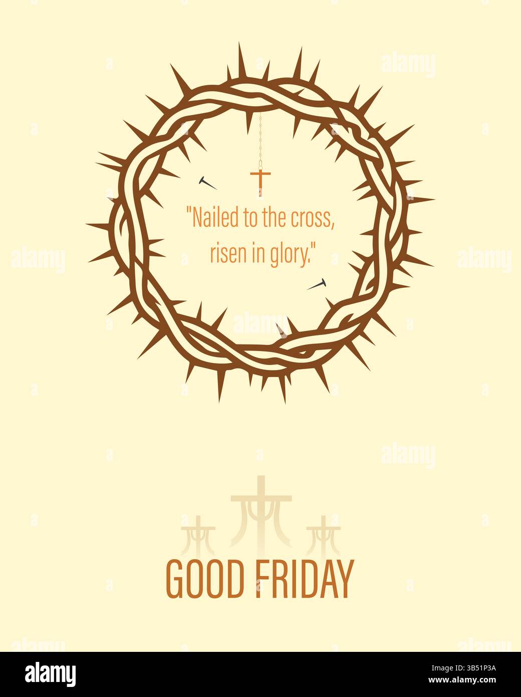 Good Friday Poster | Crown of Thorns with Cross and Risen Message on ...