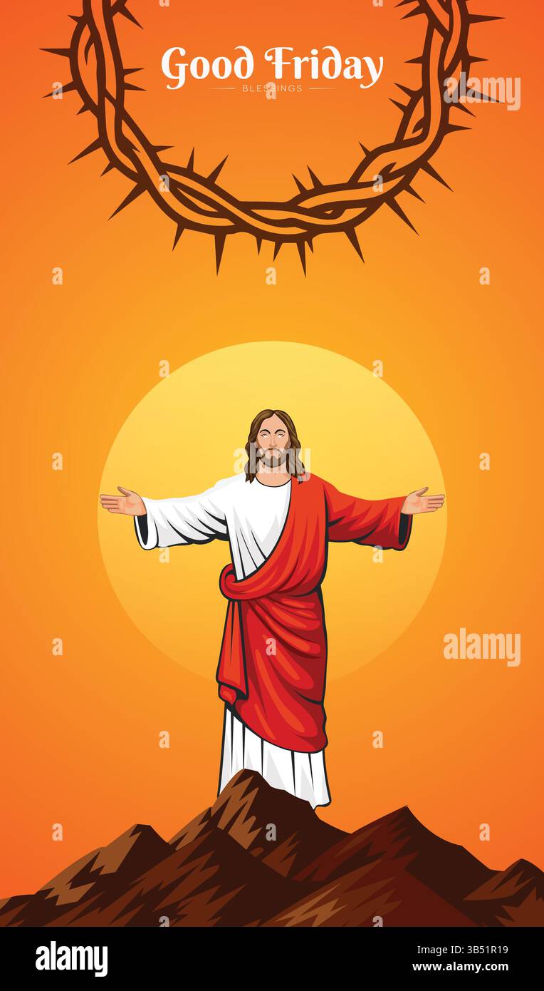 Good Friday Story | Jesus Christ with Outstretched Arms on Rocky ...