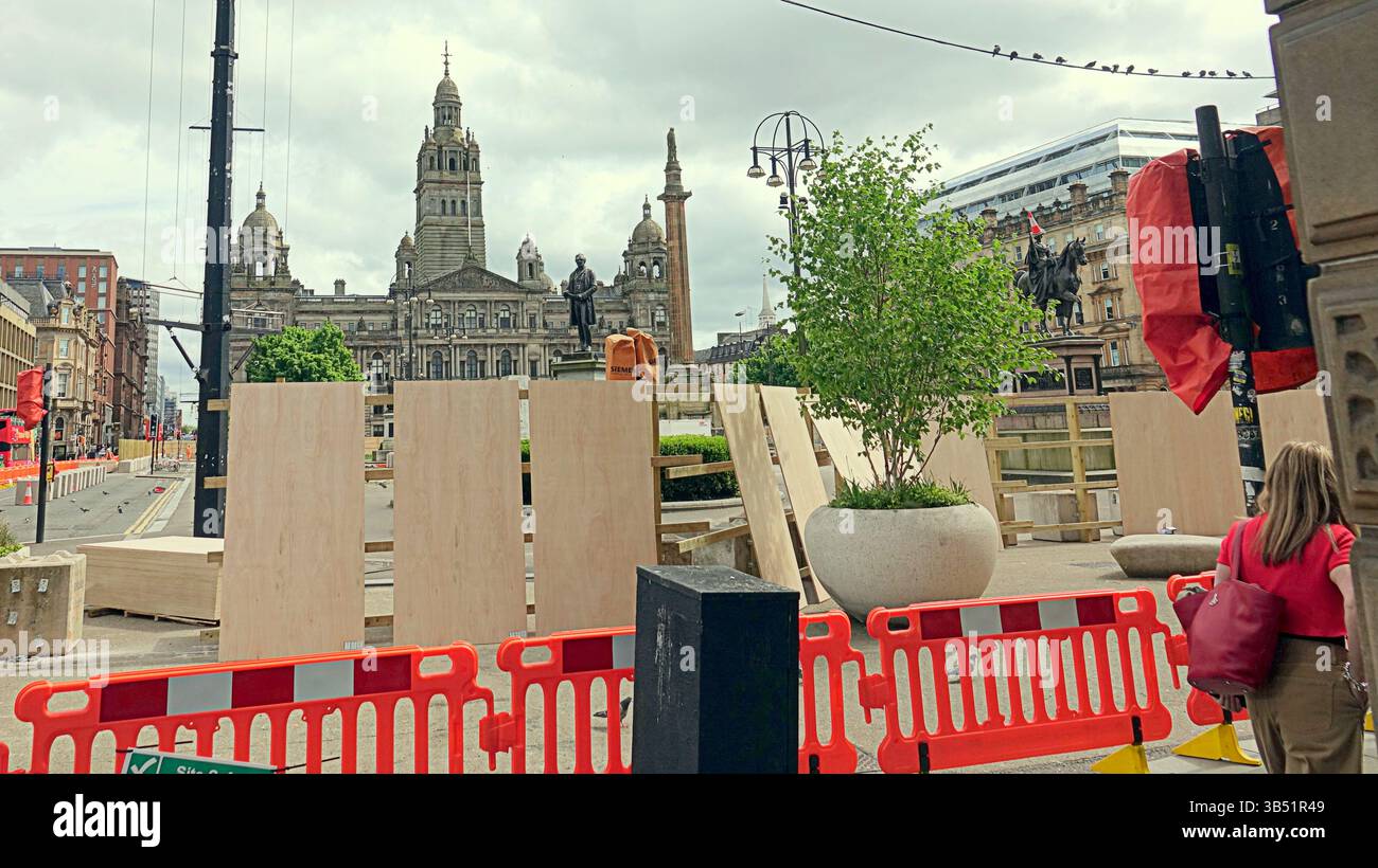 Glasgow, Scotland, UK. 1st May, 2025. The controversial george square ...