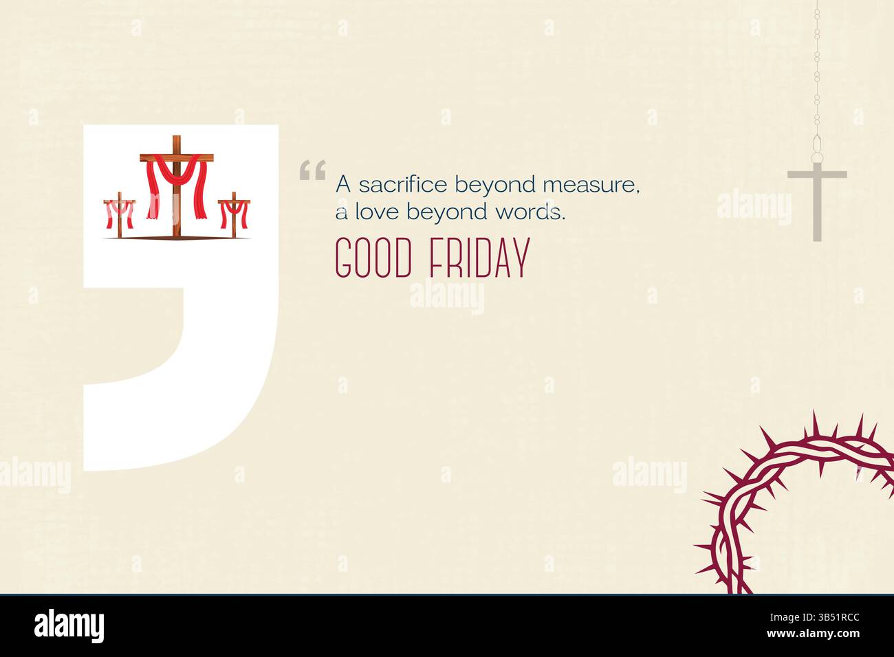 Good Friday Banner | Illustration with Jesus, Crown of Thorns, and ...