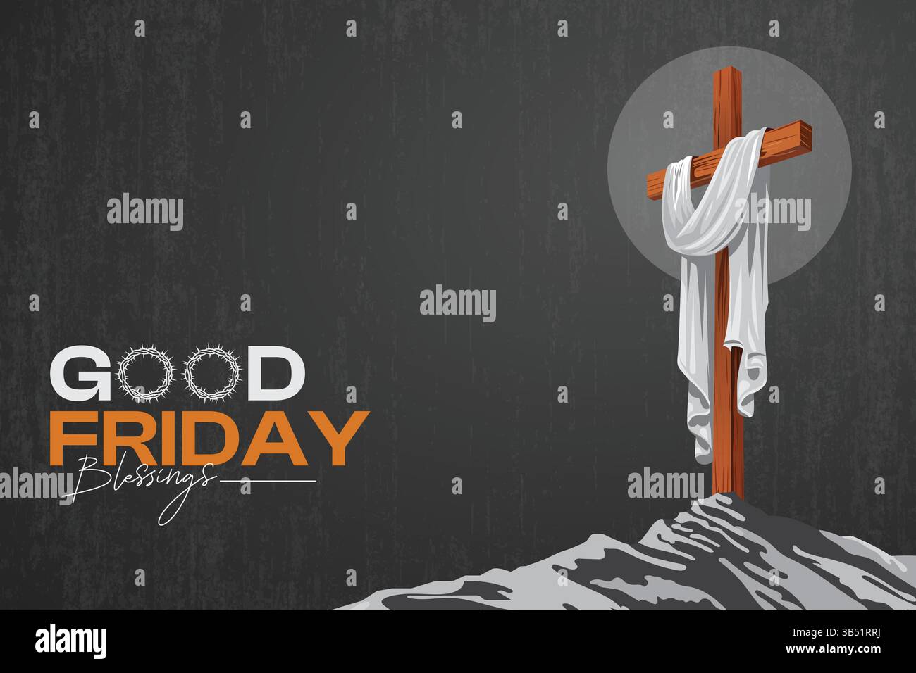Good Friday Banner | Illustration with Jesus, Crown of Thorns, and ...