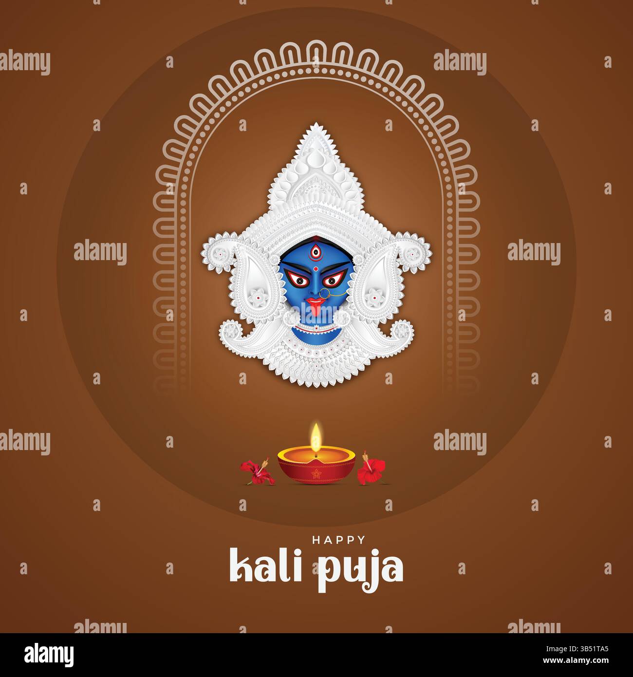 Kali Puja Poster | Greeting Card with Blue Goddess Illustration Stock ...