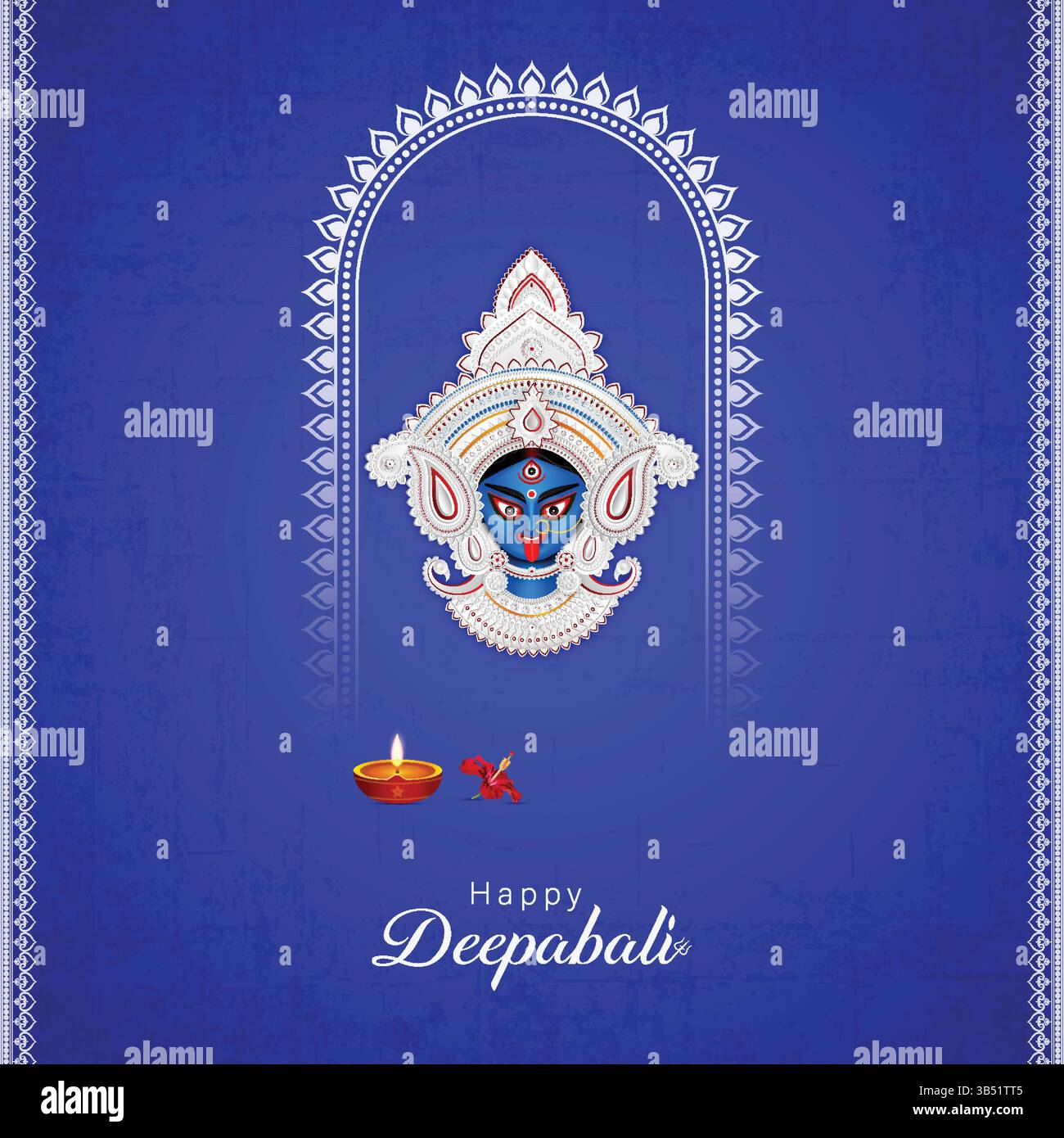 Kali Puja Poster | Greeting Card with Blue Goddess Illustration Stock ...