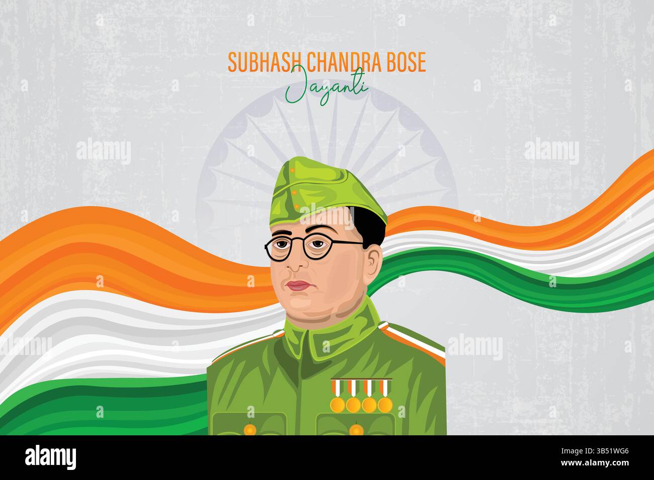 Netaji Subhash Chandra Bose Jayanti Banner | Tribute with Patriotic Quote and Indian Flag Colors ...