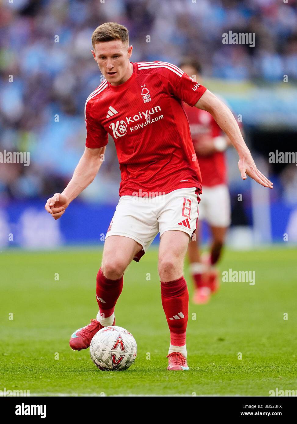 Nottingham Forest's Elliot Anderson during the Emirates FA Cup Semi ...