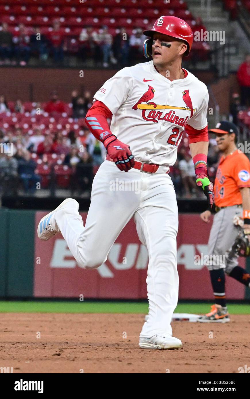ST. LOUIS, MO - APRIL 14: St. Louis Cardinals left fielder Lars ...