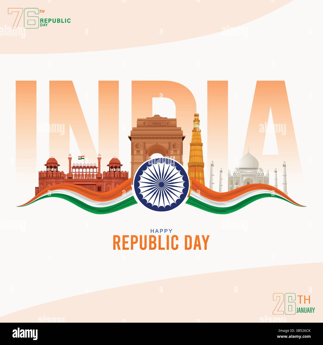 Republic Day Poster | Celebration with Fighter Jets, Landmarks, and ...