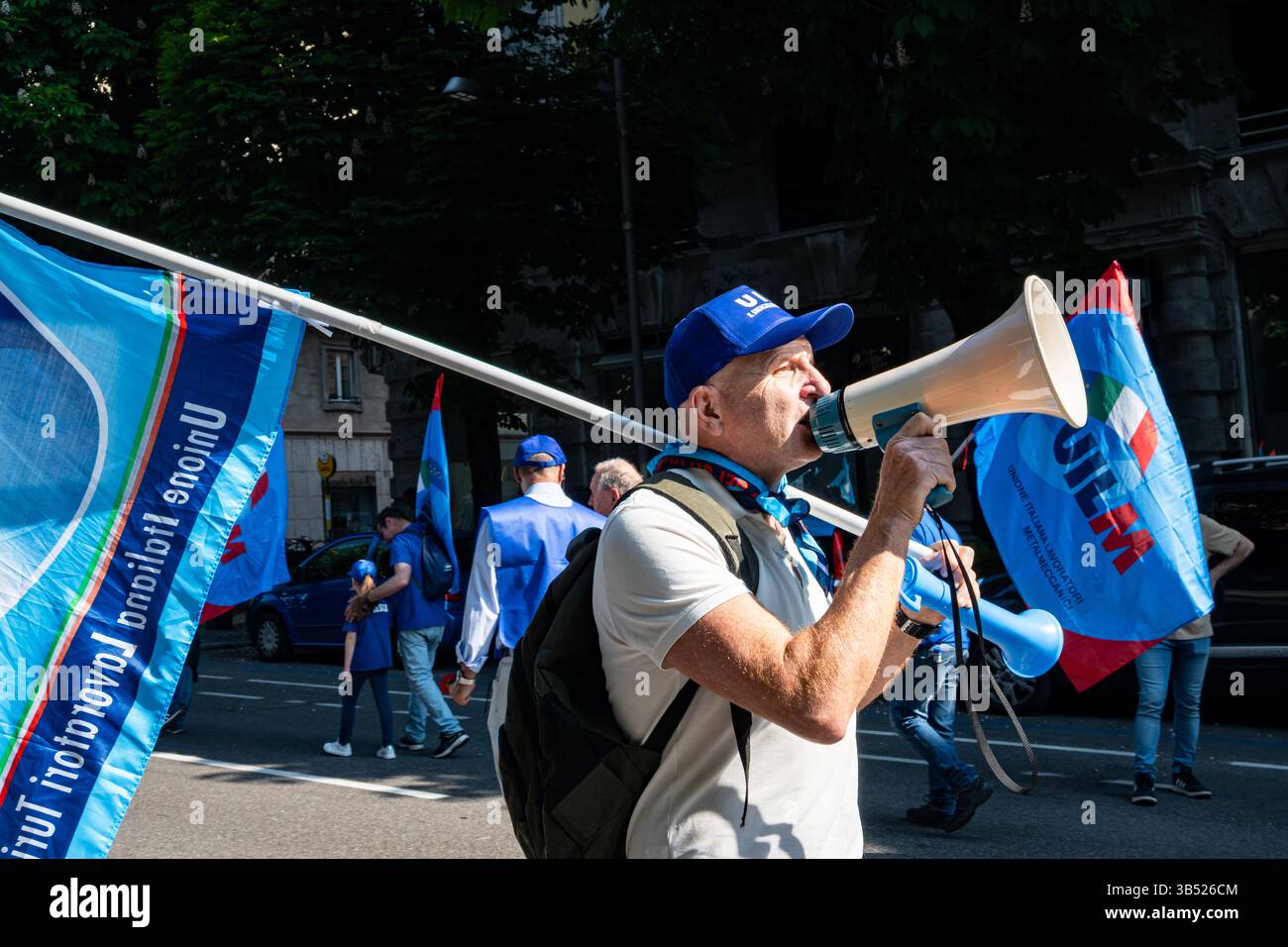 International Worker’s Day Celebration. Parade with workers belonging ...
