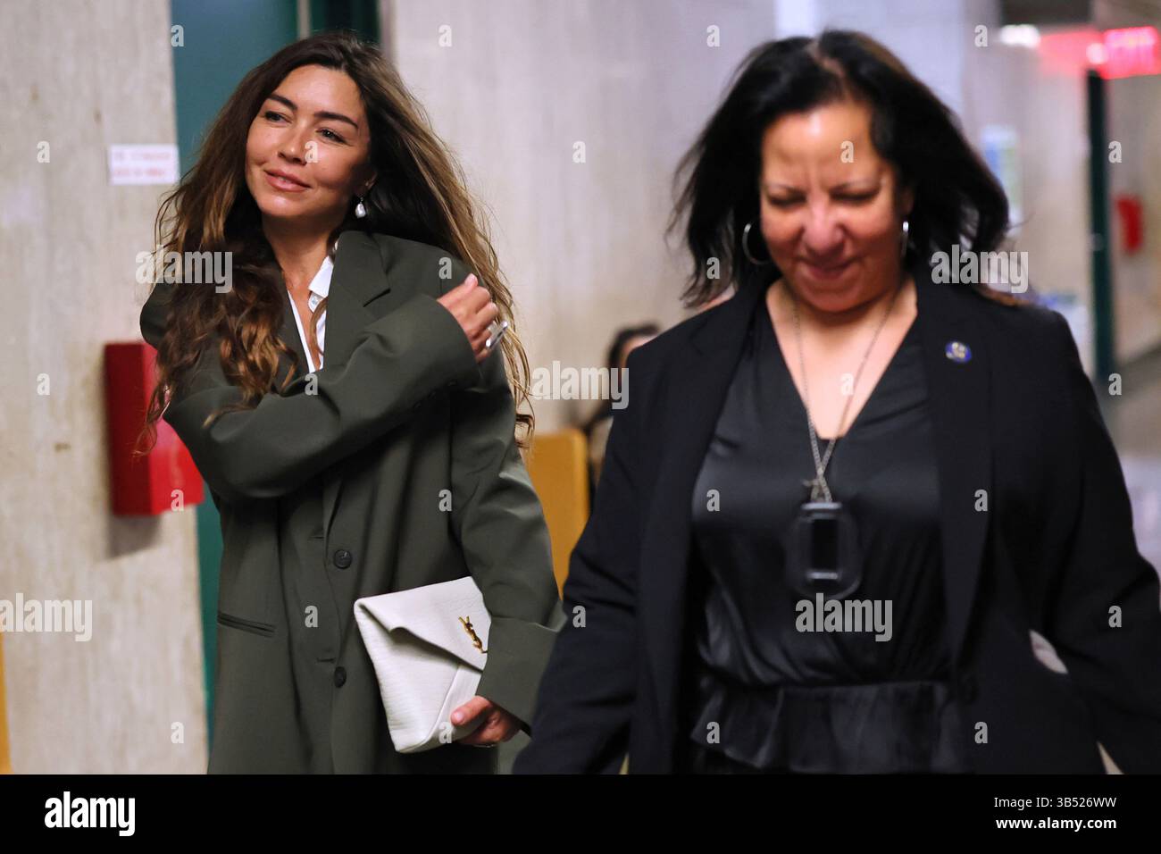Witness Mimi Haley, left, arrives to testify in the case against former ...