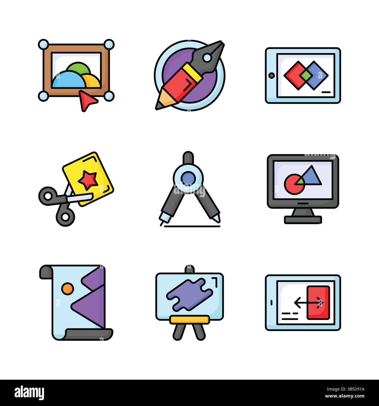 Get your hands on this carefully crafted art and design icons set Stock ...