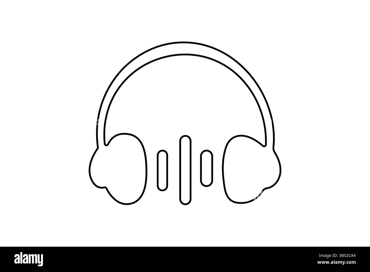Headphones one line drawing minimalist vector outline isolated ...