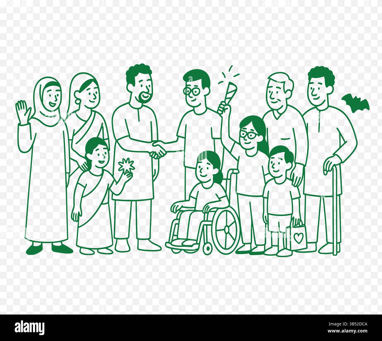 Minimalist Line Art Illustration Set Featuring Diversity & Inclusion ...