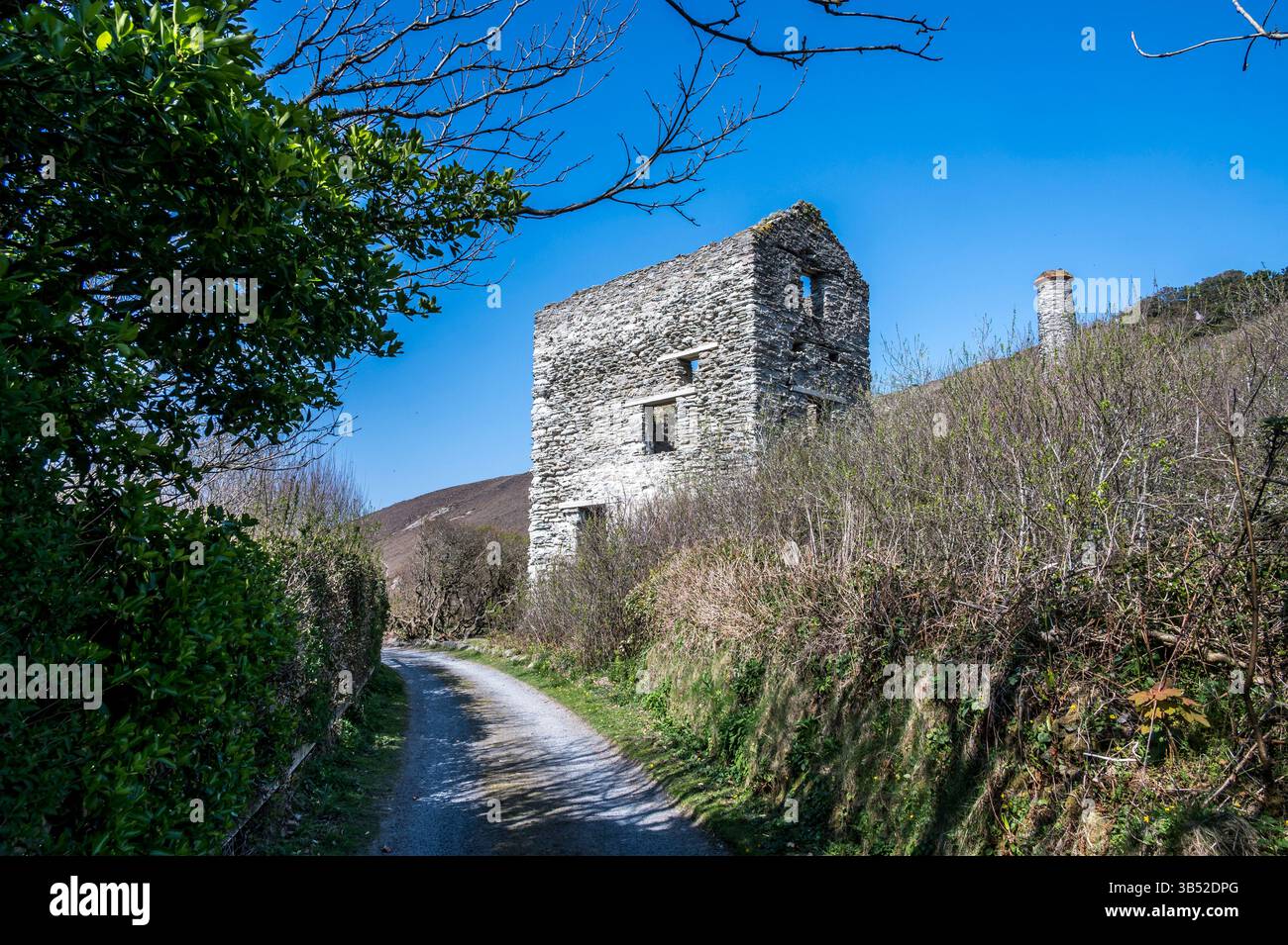 The image is of the abandoned Blue Hills tin mine at St Agnes in ...
