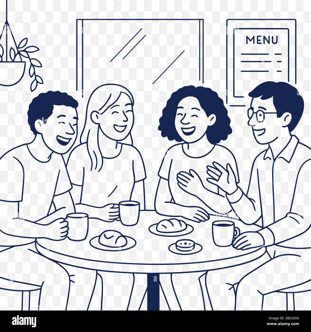 Coffee laughing Stock Vector Images - Alamy