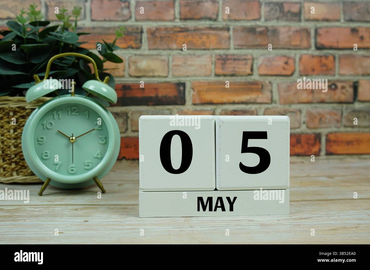 Wooden Calendar Showing the Date of May 5th. Day 5 of May month Stock ...