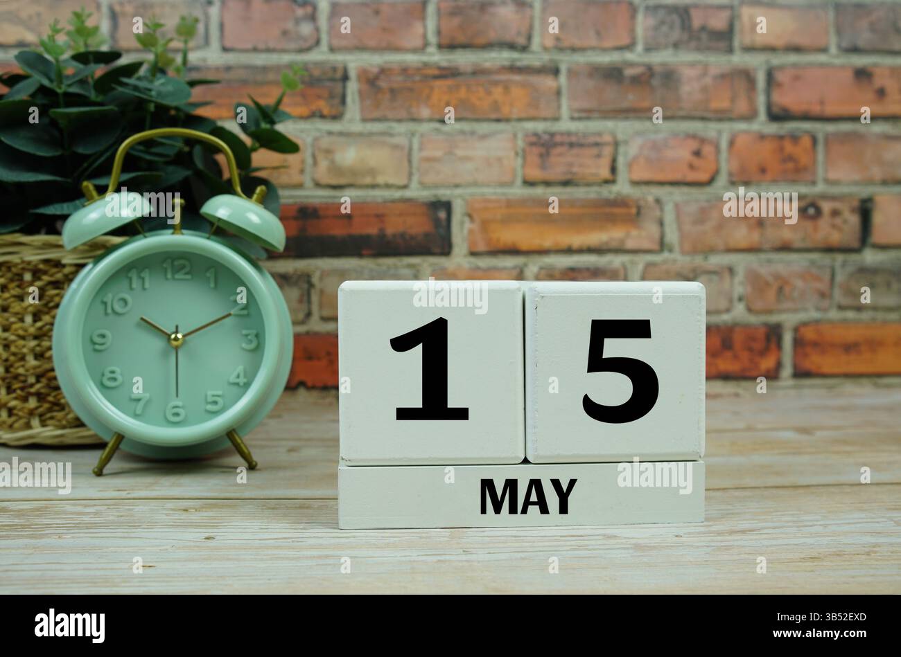 Wooden Calendar Showing the Date of May 15th. Day 15 of May month Stock ...