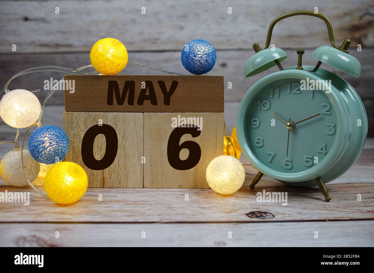 Wooden Calendar Showing the Date of May 6th. Day 6 of May month Stock ...