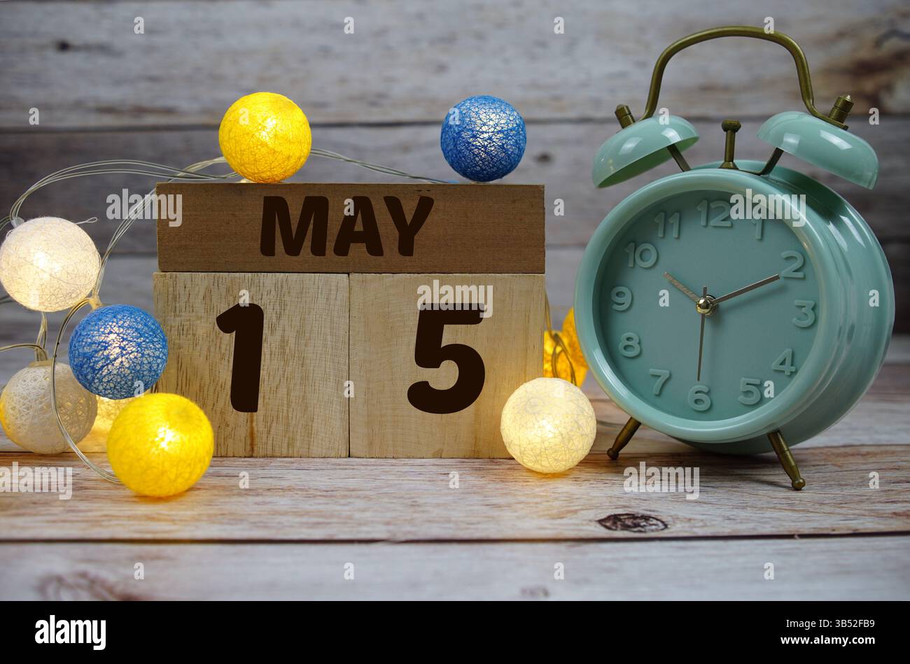 Wooden Calendar Showing the Date of May 15th. Day 15 of May month Stock ...