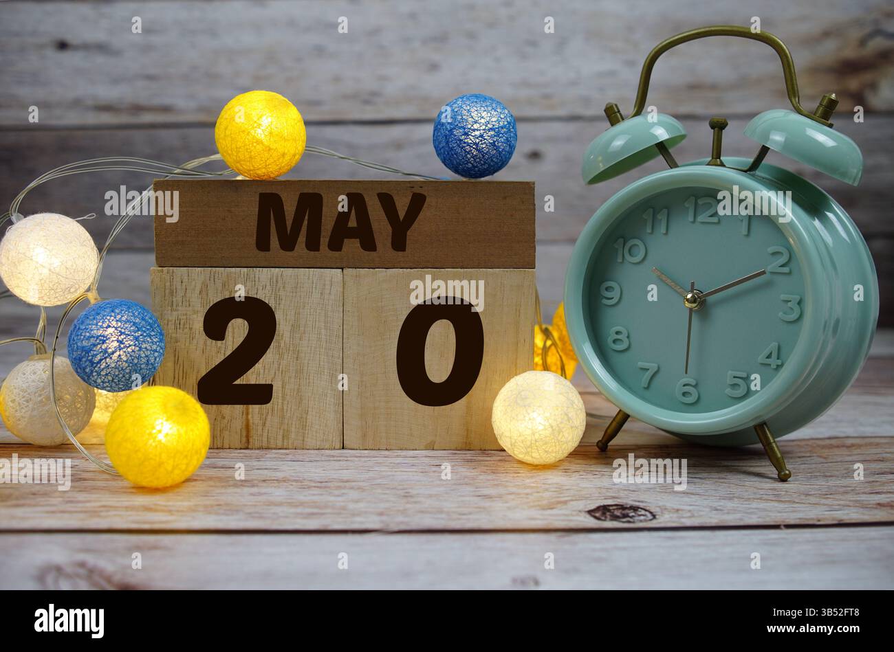 Wooden Calendar Showing the Date of May 20th. Day 20 of May month Stock ...