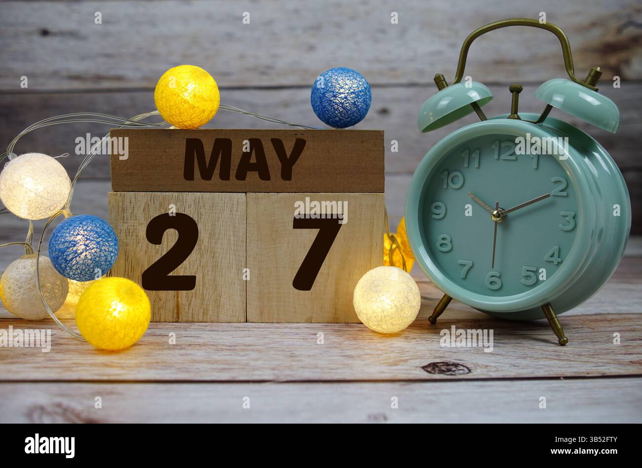 Wooden Calendar Showing the Date of May 27th. Day 27 of May month Stock ...