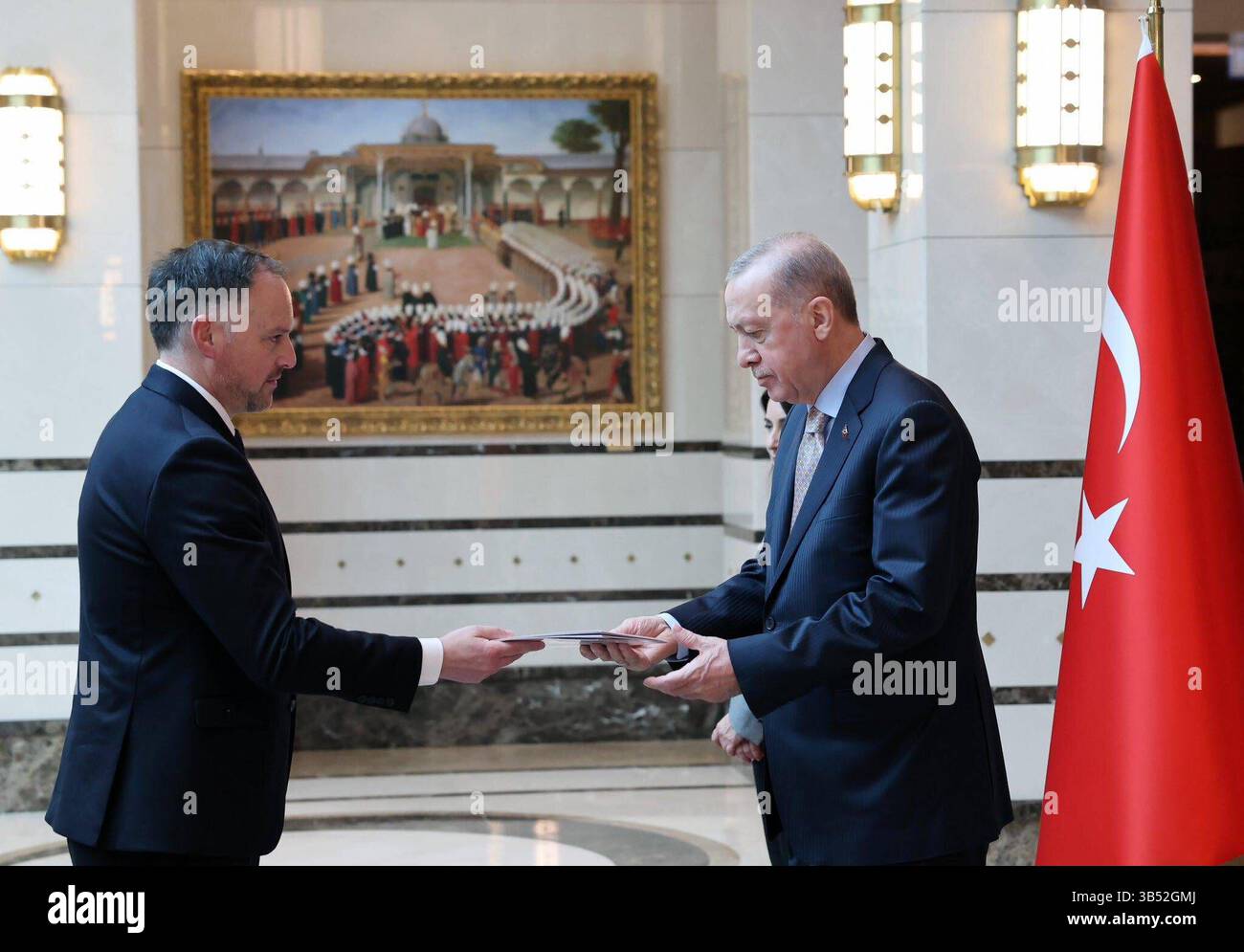 Turkish President Recep Tayyip Erdoan receives the new Ambassador of ...