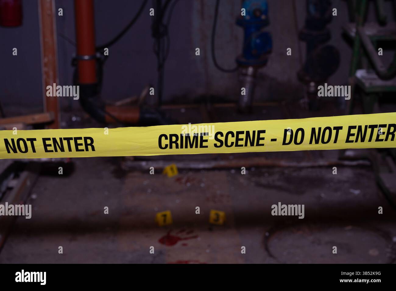 Forensic Crime Scene Investigation with Bloodstains and Numbered ...