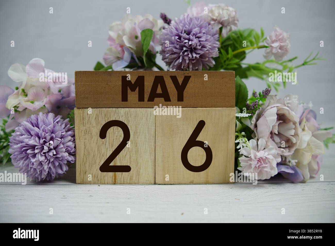 Wooden Calendar Showing the Date of May 26th. Day 26 of May month Stock ...