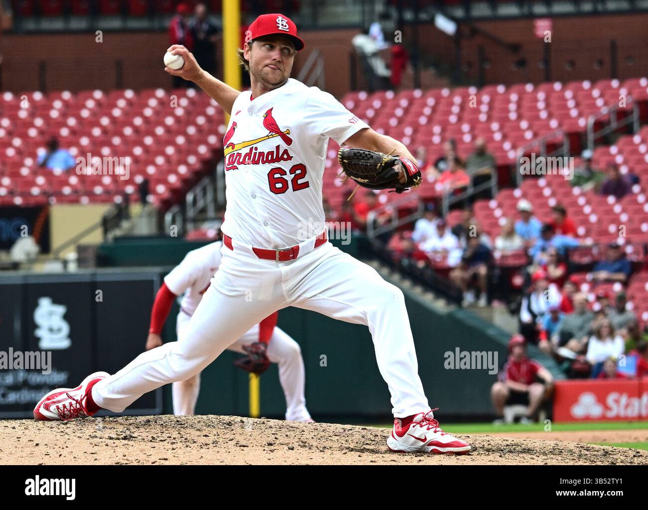ST. LOUIS, MO -APRIL 02: St. Louis Cardinals pitcher Kyle Leahy (62 ...