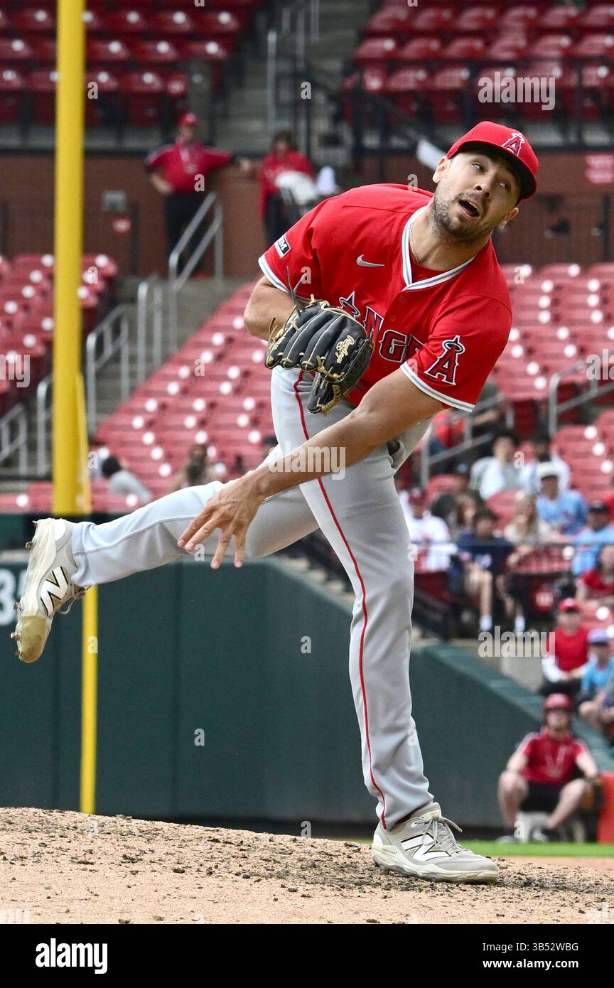 ST. LOUIS, MO -APRIL 02: Los Angeles Angels pitcher Reid Detmers (58 ...