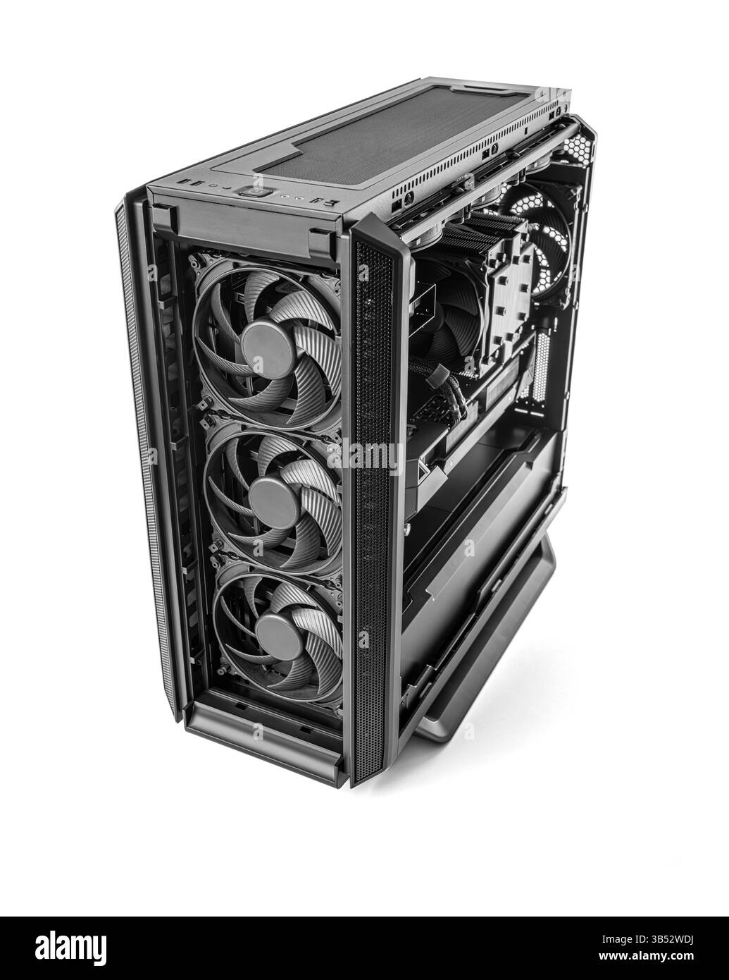 A high-performance PC case with three large front fans Stock Photo - Alamy