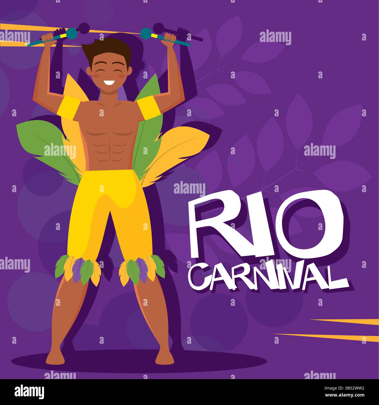 Rio carnival dancer man. Vector illustration Stock Vector Image & Art ...