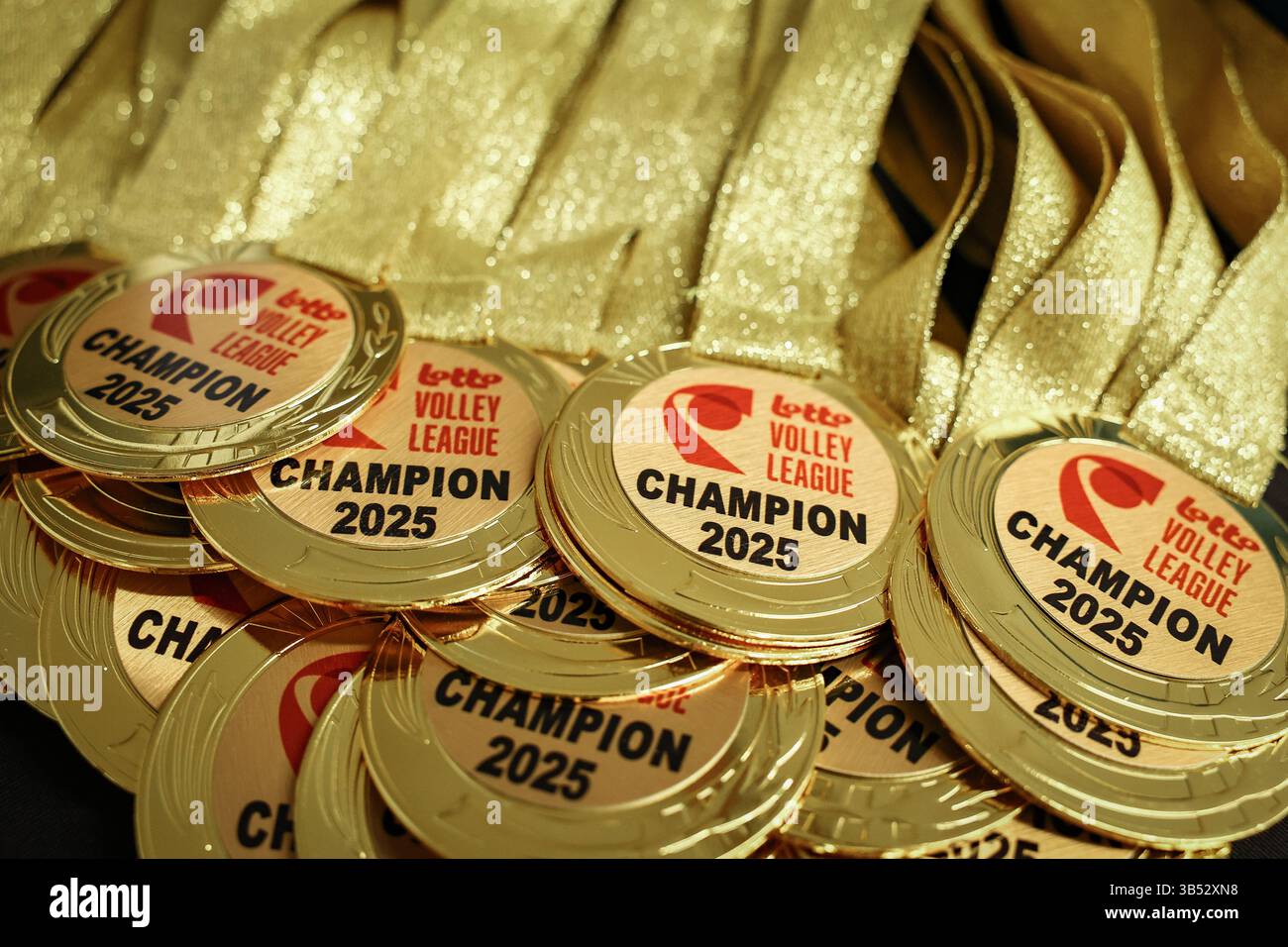 Beveren, Belgium. 01st May, 2025. The gold medals pictured before the ...