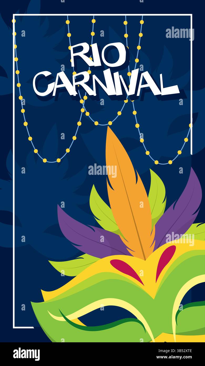 Rio carnival festive mask. Vector illustration Stock Vector Image & Art ...