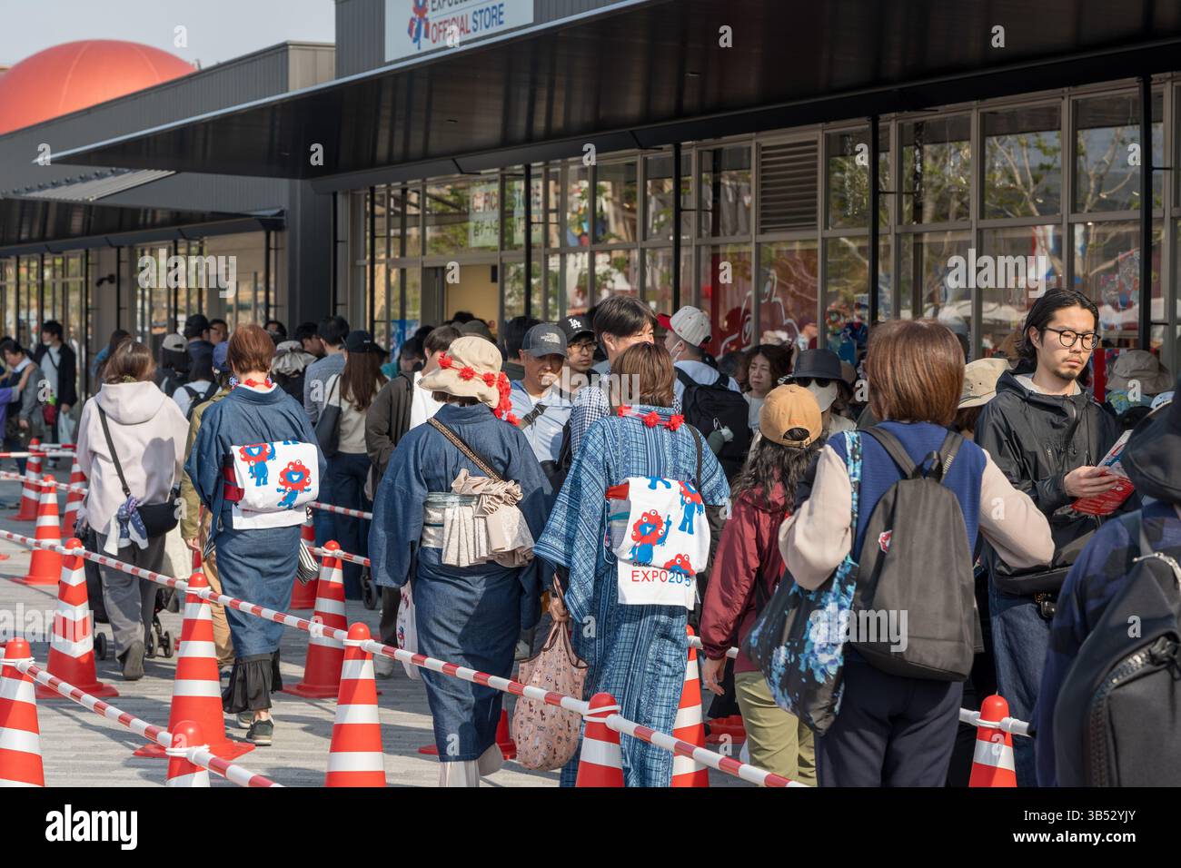 Osaka, Japan - April 30 2025 : Visitors queueing outside the Expo 2025 ...