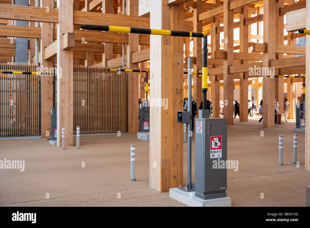 Osaka, Japan - April 30 2025 : Safety crossing barrier under the Grand ...