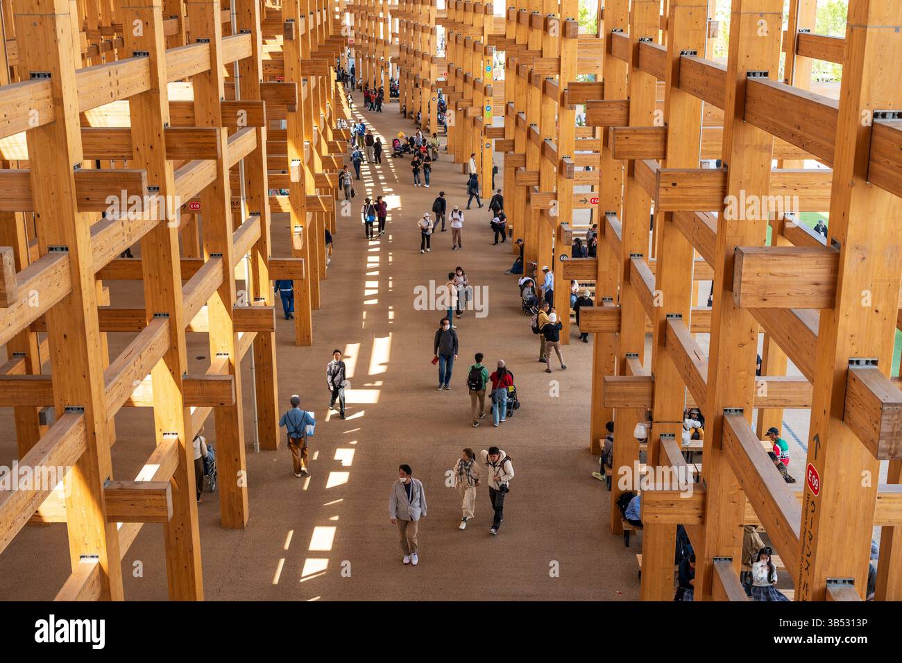 Osaka, Japan - April 30 2025 : The iconic Grand Ring, crafted from wood ...