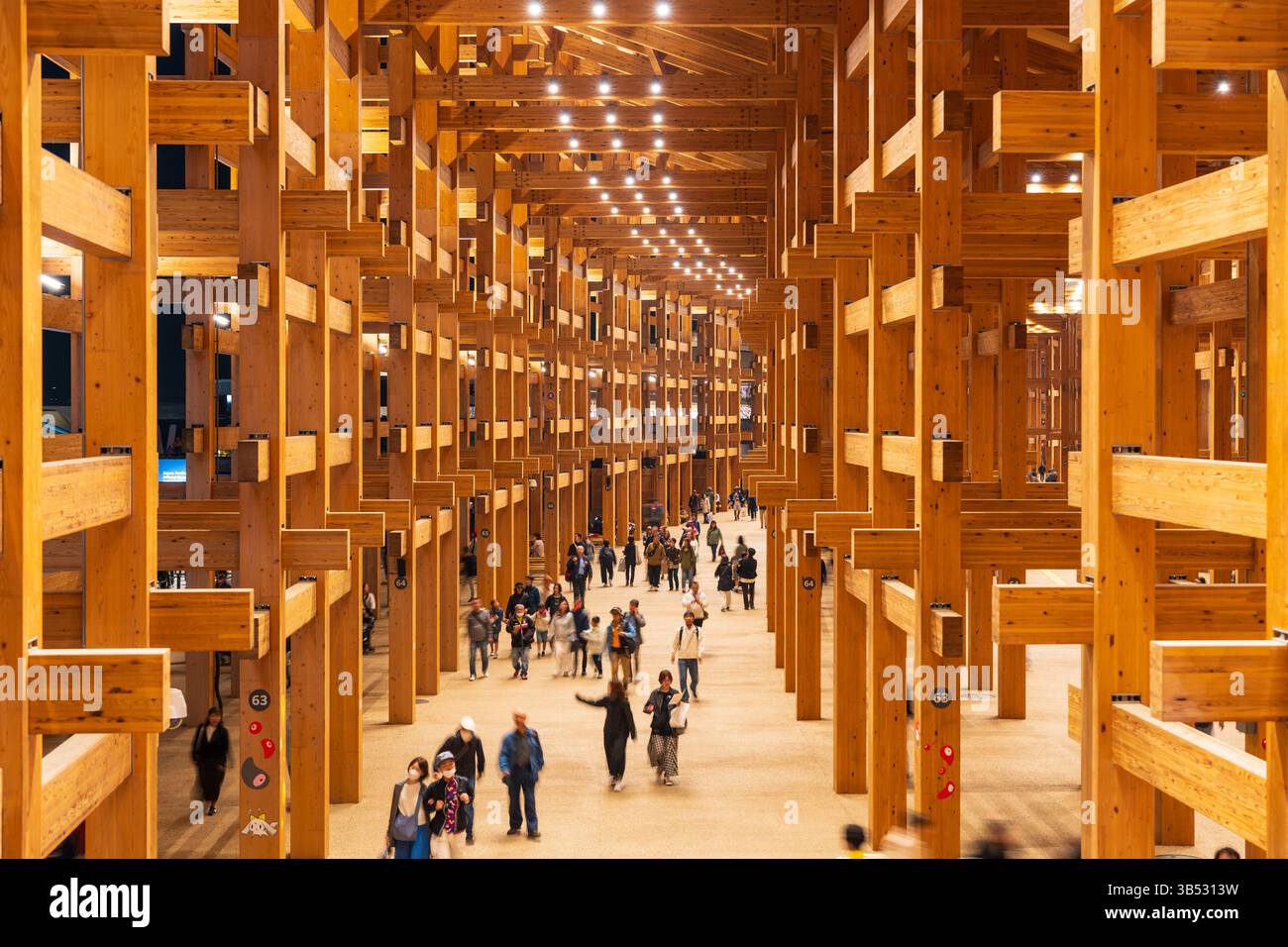 Osaka, Japan - April 30 2025 : The iconic Grand Ring, crafted from wood ...