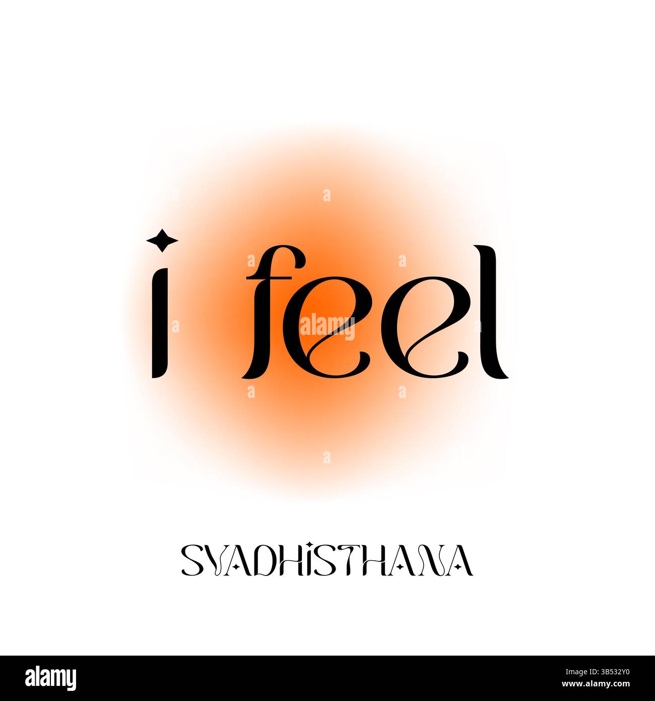 Svadhisthana chakra symbol with orange glow and inspirational message I ...