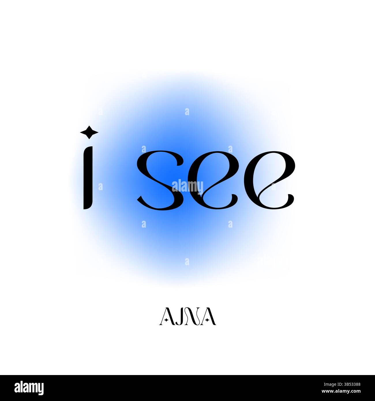 Ajna chakra symbol with vibrant blue glow and inspirational message i ...