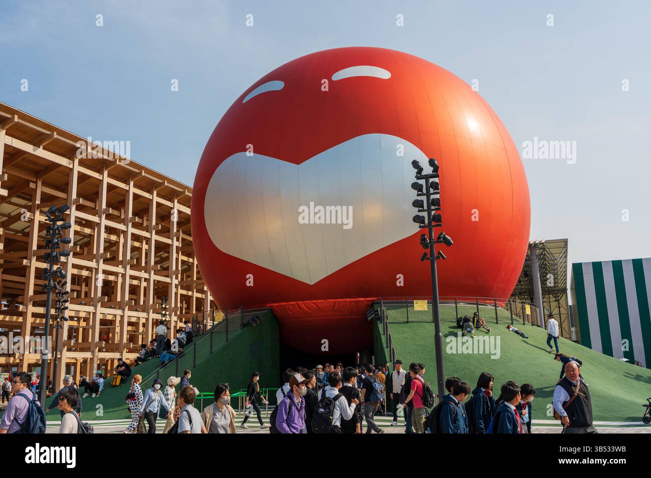 Osaka, Japan - April 30 2025 : The YOSHIMOTO Pavilion 'waraii myraii ...
