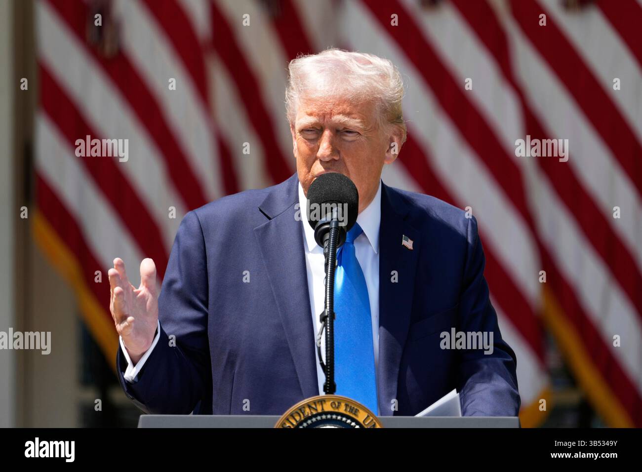 President Donald Trump speaks during a National Day of Prayer event in ...
