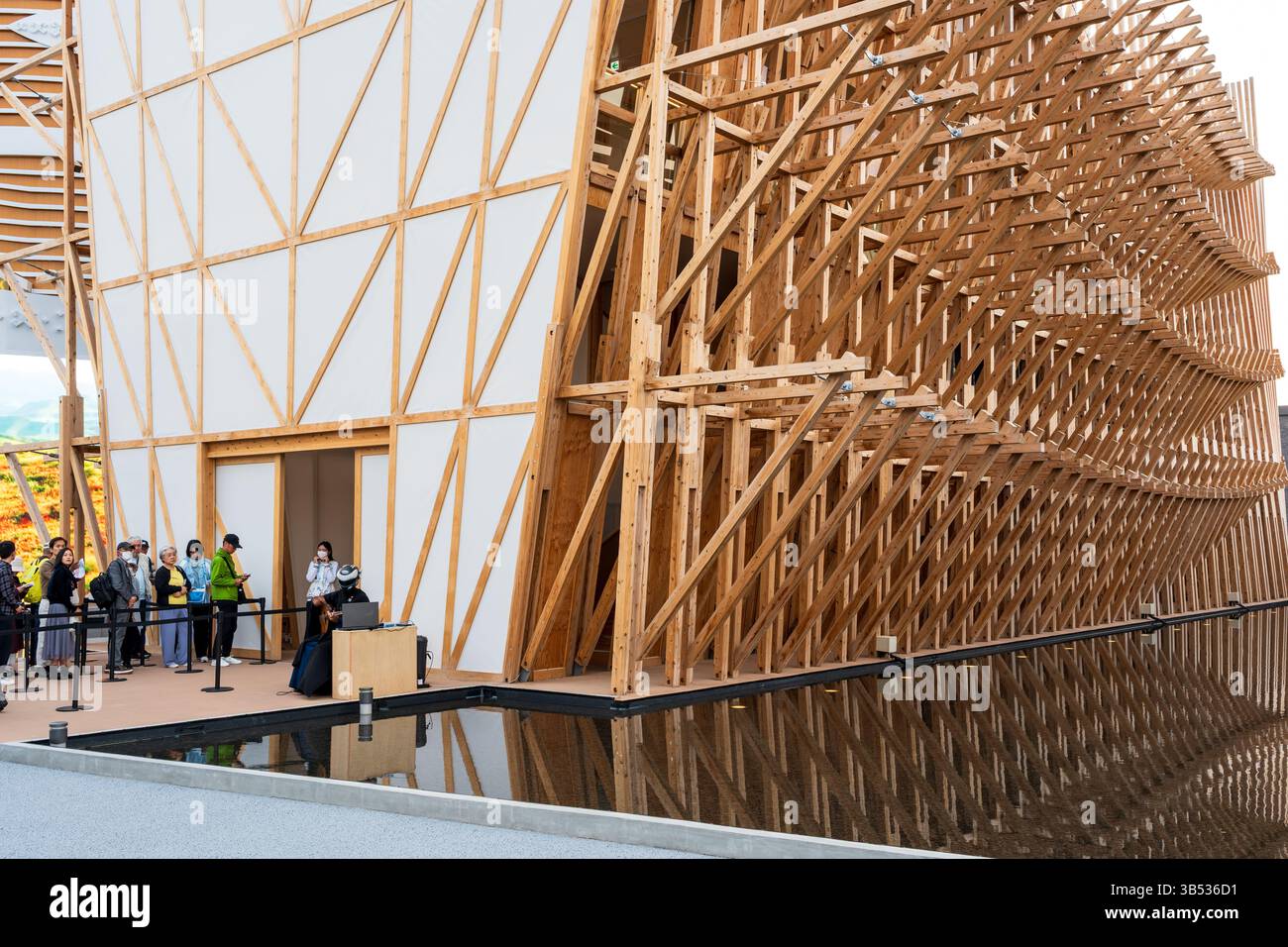Osaka, Japan - April 30 2025 : The Bahrain Pavilion themed 'Connecting ...