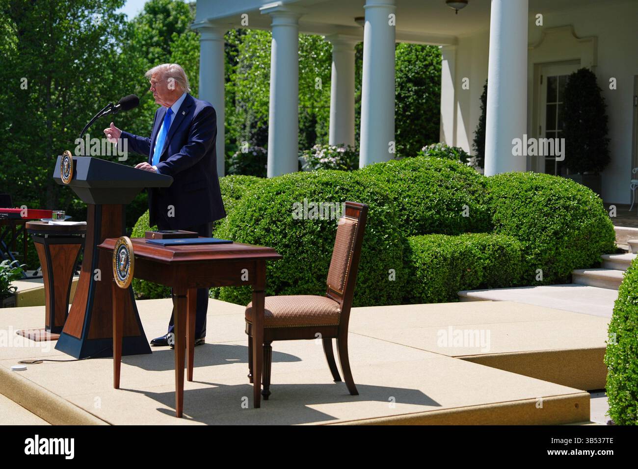 President Donald Trump speaks during a National Day of Prayer event in ...