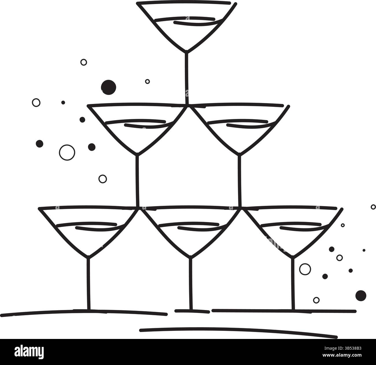 Champagne glass tower. Vector illustration Stock Vector Image & Art - Alamy
