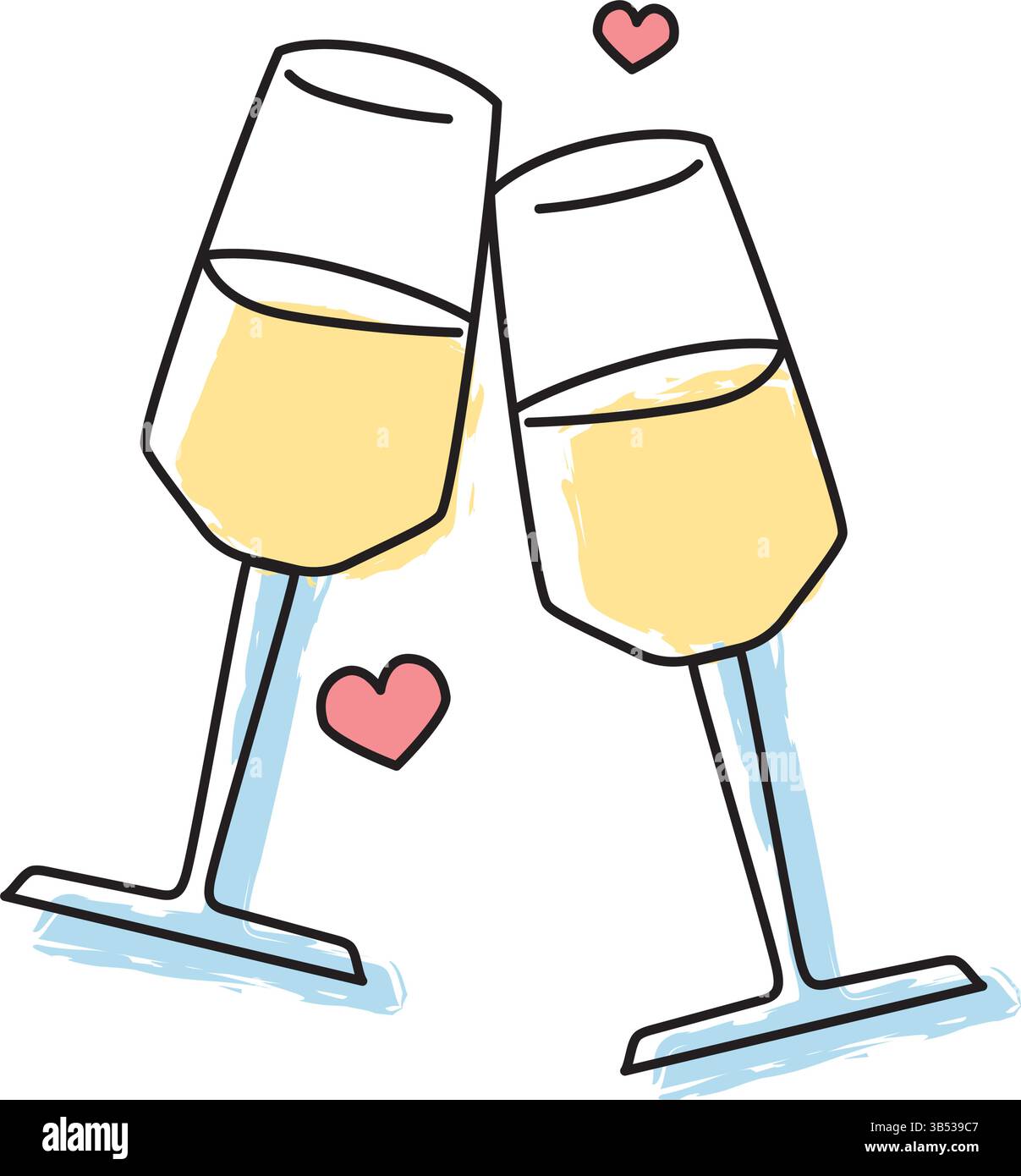 Clinking wine glasses. Vector illustration Stock Vector Image & Art - Alamy