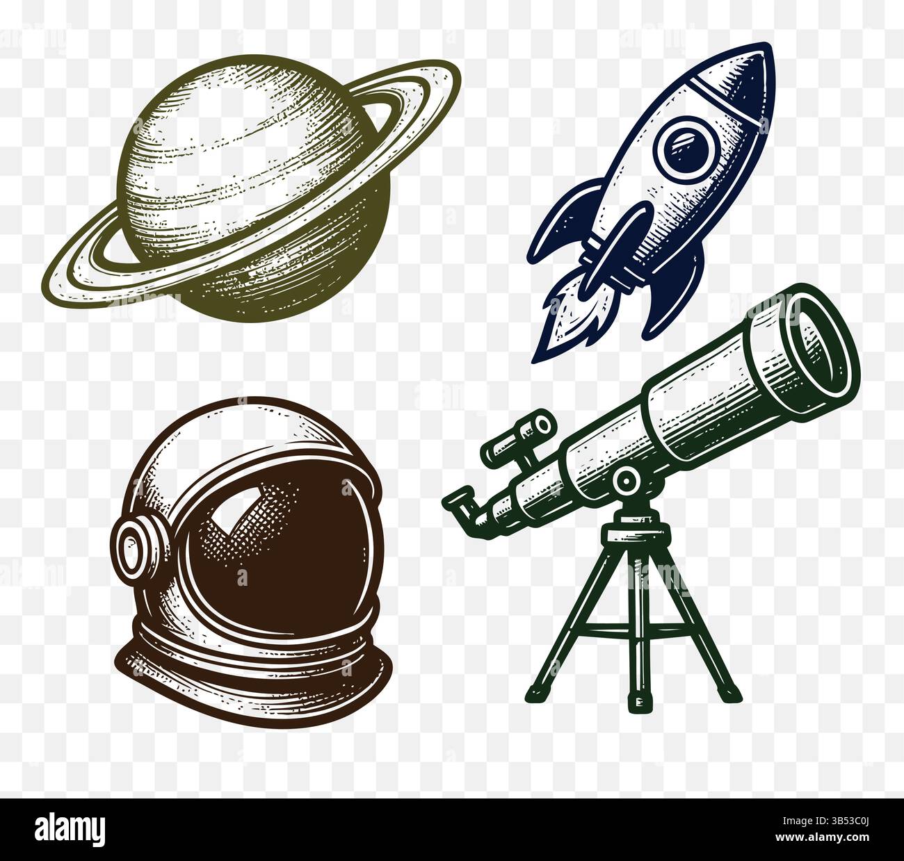 Collage-Cutout Astronaut Kit – Creative Space Exploration Elements for ...